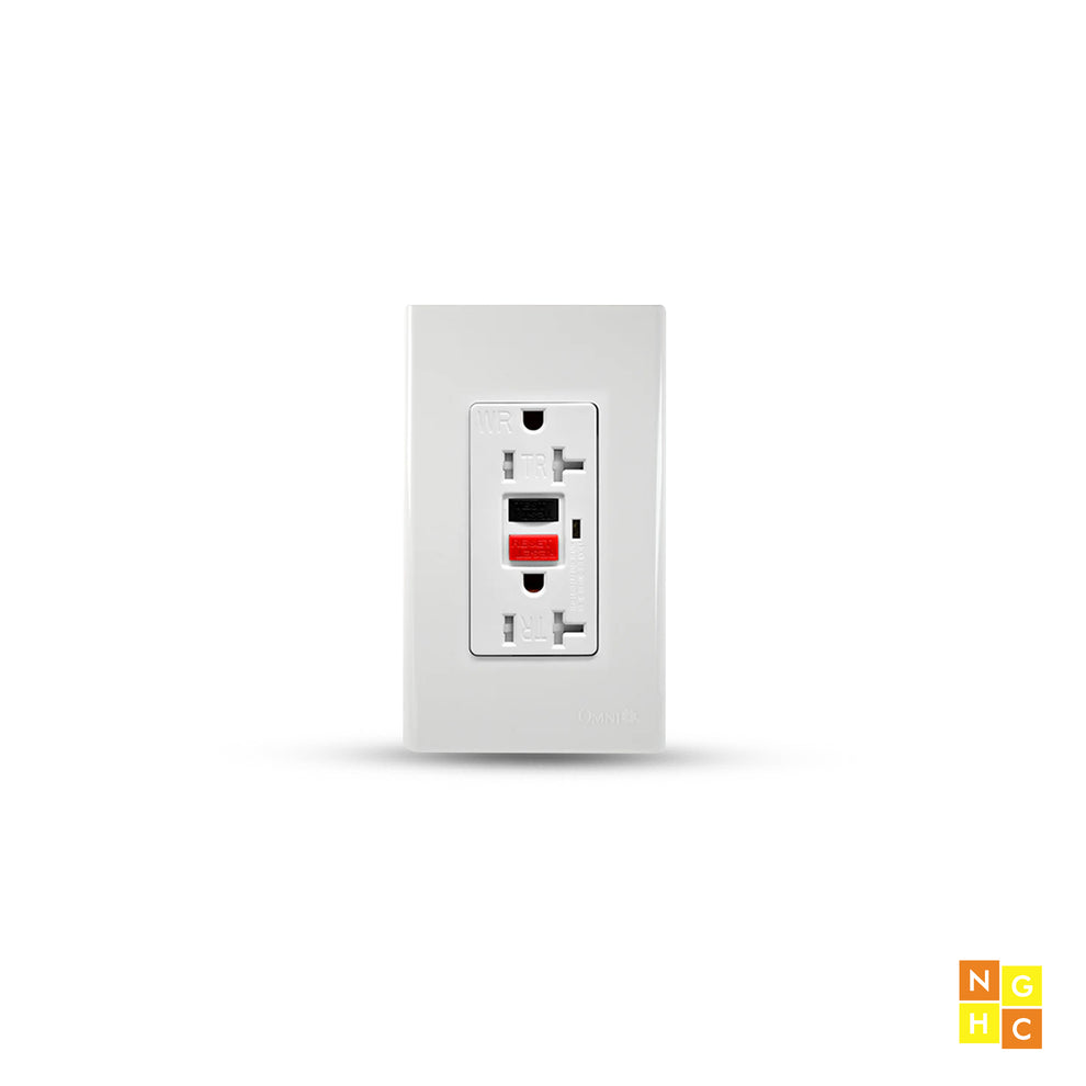 2-Gang GFCI Safety Outlet with Ground Fault Protection in Wide Series ...